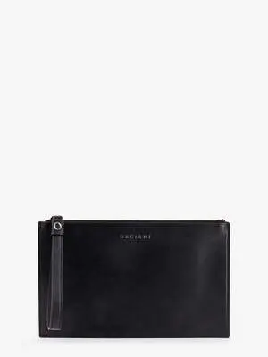 Orciani Leather Clutch Bag - Black