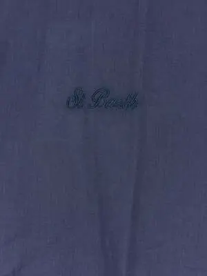 MC2 SAINT BARTH Ice Cotton Shirt With Embroidered Logo On The Front - Blue