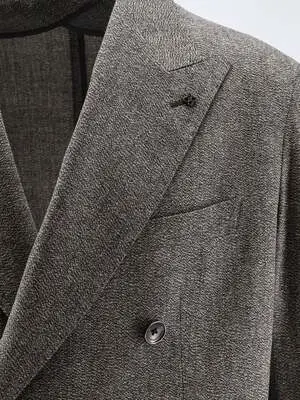 Tagliatore Double-breasted Stretch Melange Virgin Wool Suit