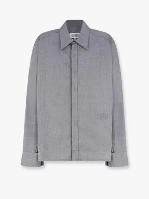 MAISON MARGIELA Cotton Shirt With Zip - Grey