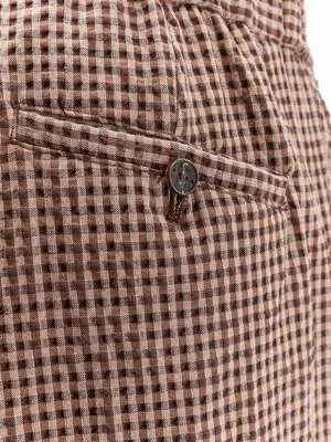 HEVO Checked Wide Leg Shorts - Brown
