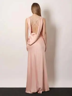 ACTUALEE Satin Long Dress