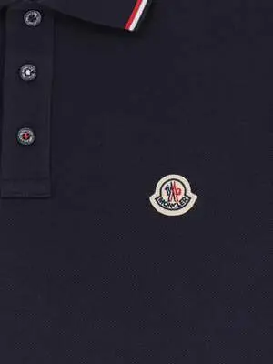 Moncler Cotton Polo Shirt With Logo Patch
