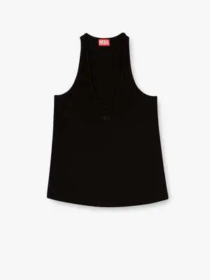 DIESEL® Ribbed Cotton Tank Top - Black