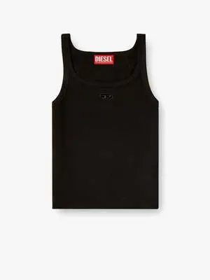 DIESEL® T-wife-od Ribbed Cotton Tank Top - Black