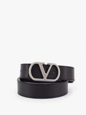 Valentino Garavani Vlogo Leather Reversible Belt
