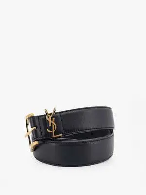 Saint Laurent Cassandre Leather Belt
