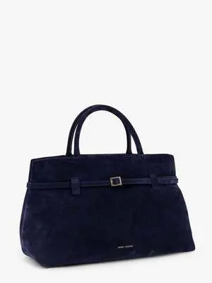 Manu Atelier Le Cambon 35 Suede Handbag - Blue