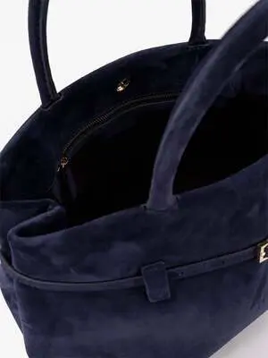 Manu Atelier Le Cambon 35 Suede Handbag - Blue