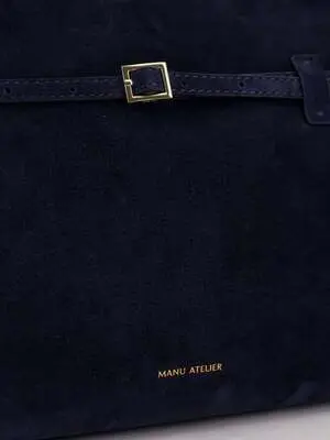 Manu Atelier Le Cambon 35 Suede Handbag - Blue