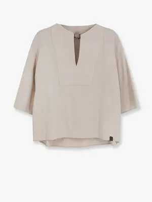 Max Mara Mxpsospiro Linen And Viscose Shirt - Beige