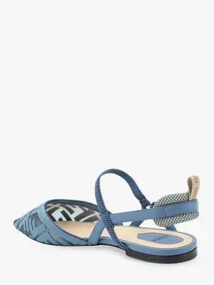 Fendi Colibrì Lite Flat Mesh Slingback With Ff Embroidery