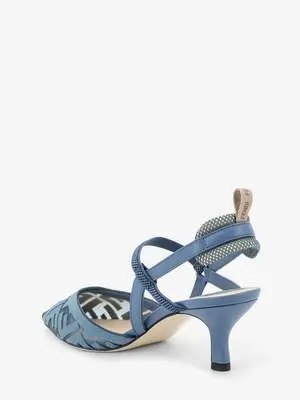 Fendi Colibri Mesh Pump With Ff Embroidery - Blue