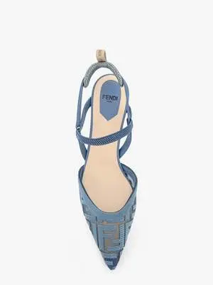 Fendi Colibri Mesh Pump With Ff Embroidery - Blue