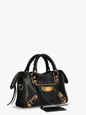 Balenciaga Le City Uptown Mini Leather Handbag - Black