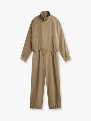 THE FRANKIE SHOP Marvin Viscose And Linen Jumpsuit - Beige