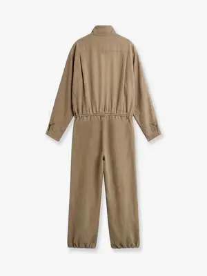 THE FRANKIE SHOP Marvin Viscose And Linen Jumpsuit - Beige