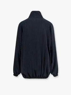 THE FRANKIE SHOP Baxter Pinstripe Recycled Material Jacket - Blue