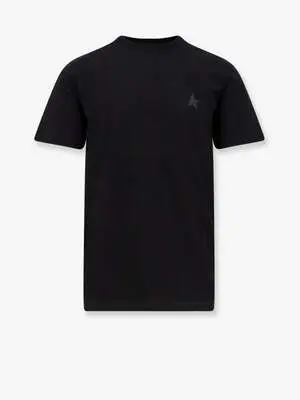 GOLDEN GOOSE Cotton T-shirt With Logo Print - Black