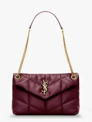 Saint Laurent Loulou Puffer Matelassé Leather Shoulder Bag - Red