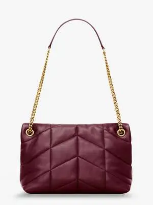 Saint Laurent Loulou Puffer Matelassé Leather Shoulder Bag - Red