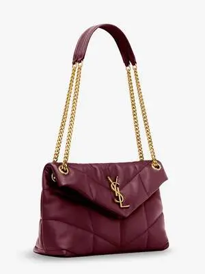 Saint Laurent Loulou Puffer Matelassé Leather Shoulder Bag - Red