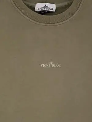 Stone Island Organic Cotton Sweatshirt With Logo Print - Green
