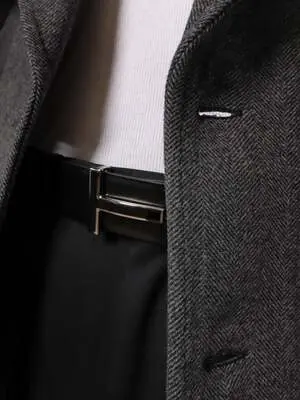 TOM FORD Leather Belt With Enameled Logo