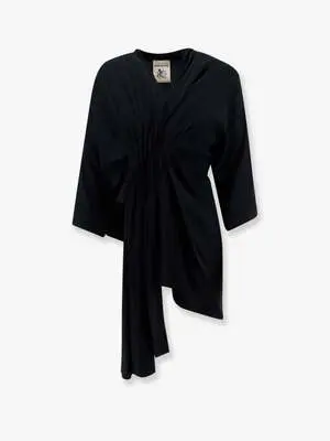 SEMICOUTURE Silk Blend Top - Black