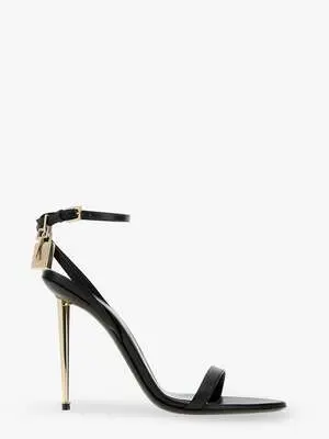 TOM FORD Leather Sandals With Metal Padlock Detail - Black