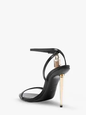 TOM FORD Leather Sandals With Metal Padlock Detail