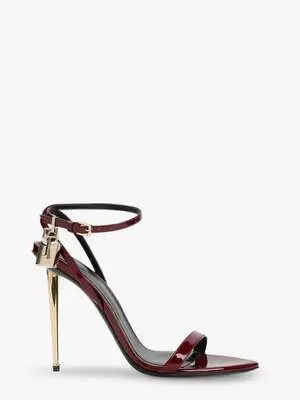 TOM FORD Patent Leather Sandals With Iconic Metal Padlock - Red