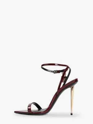 TOM FORD Patent Leather Sandals With Iconic Metal Padlock Detail