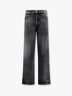 NUMERI 123456789 Denim Trousers With Back Logo Patch - Grey