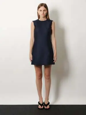 Balenciaga A-line Merino Wool And Silk Blend Short Dress