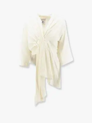 SEMICOUTURE Silk Blend Top - White
