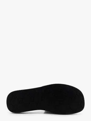 Gucci Denim Sandals With Gg Motif - Black