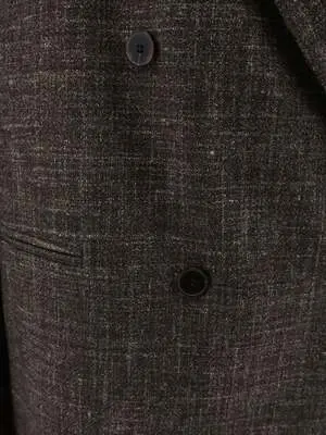 ALYSI Double-breasted Wool And Linen Blend Blazer