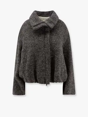 ALYSI Virgin Wool, Cotton And Alpaca Jacket - Brown