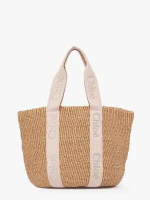 Chloé Woody Raffia Shoulder Bag - Brown