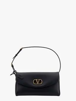 Valentino Garavani Devain Leather Shoulder Bag - Black