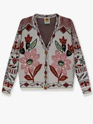 Farm Rio Cardigan With Embroidery - Multicolor