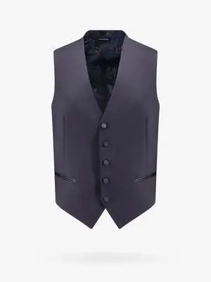 Tagliatore Virgin Wool Vest - Blue