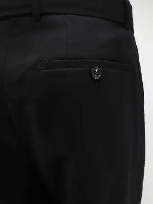 Tagliatore Nevil Virgin Wool Trousers With Belt - Black