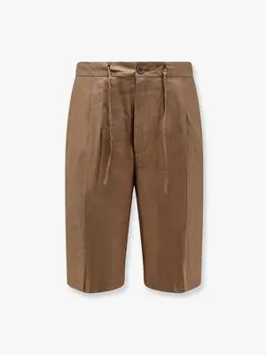 HEVO Torre Lapillo Linen And Viscose Shorts - Brown