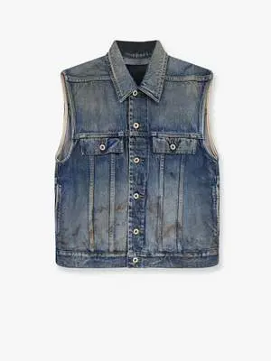 Rick Owens Sleeveless Denim Jacket - Blue