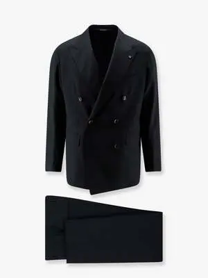 Tagliatore Double-breasted Virgin Wool Suit - Black