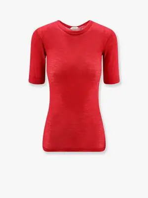 Versace Ribbed Cotton T-shirt - Red