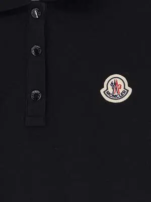 Moncler Cotton Polo Shirt With Logo Patch