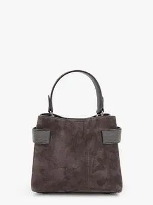Brunello Cucinelli Suede Crossbody Bag With Monili Detail - Grey